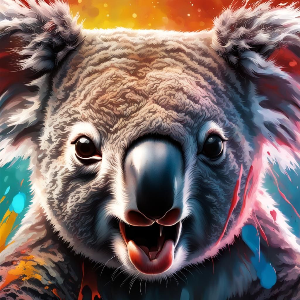 very angry koala - AI Generated Artwork - NightCafe Creator