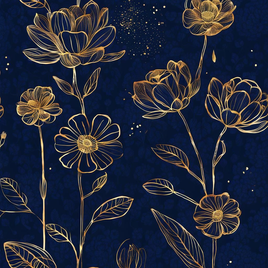 Gold flowers - AI Generated Artwork - NightCafe Creator