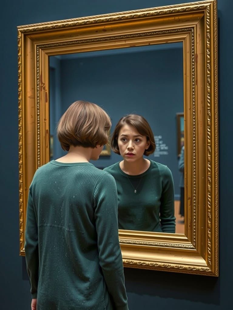 Confused Tourist: "Is This Modern Art?"/Guide:"All in the Perspective:Is it A Mirror or A ...