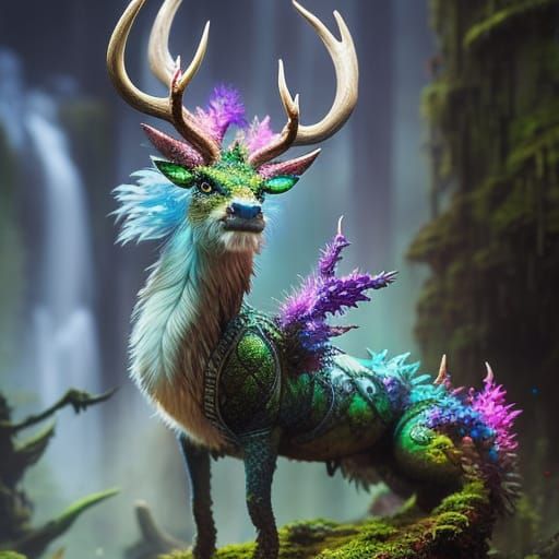 Stag Dragon Hybrid - AI Generated Artwork - NightCafe Creator