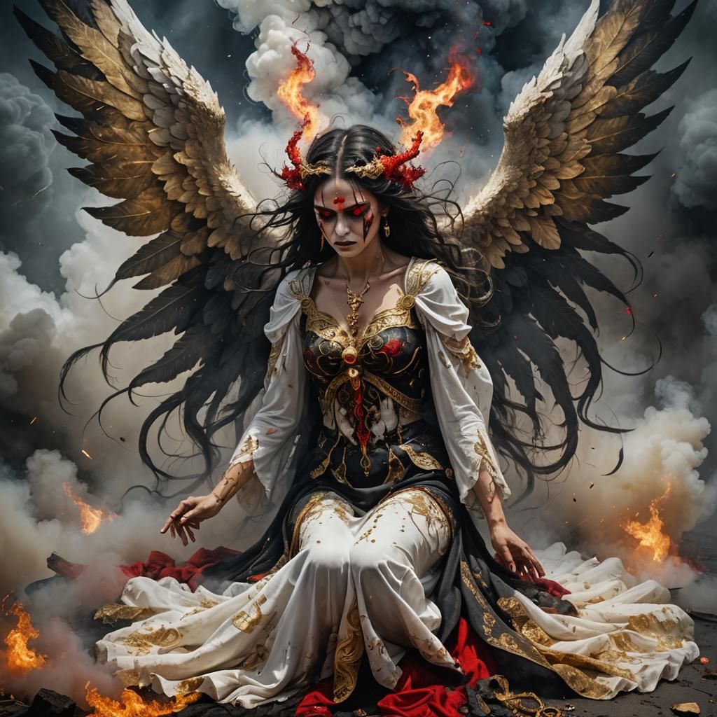 a fallen angel, burn these wings to dust - AI Generated Artwork ...