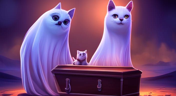 Ghost cats - AI Generated Artwork - NightCafe Creator