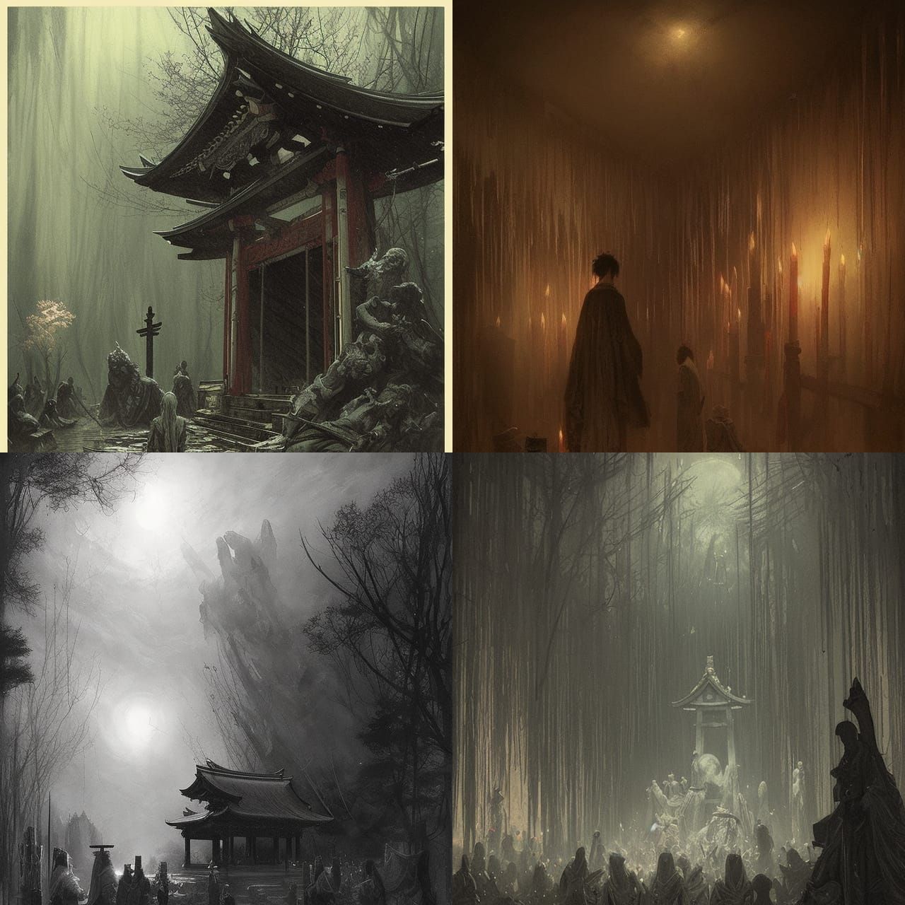 Japanese shrine horror Gustave Doré Greg Rutkowski - AI Generated ...