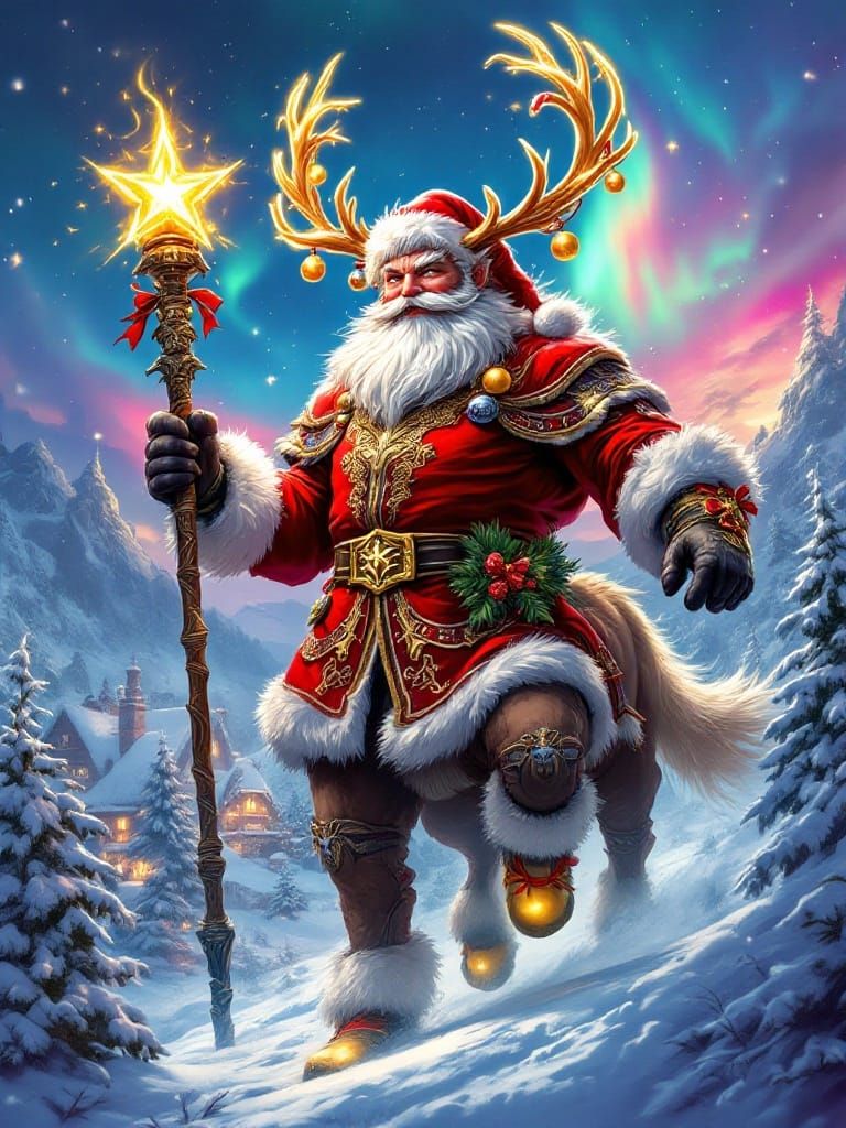 Centaur-Clause - Heroic Centaur-Santa Claus Embodied in Whim...