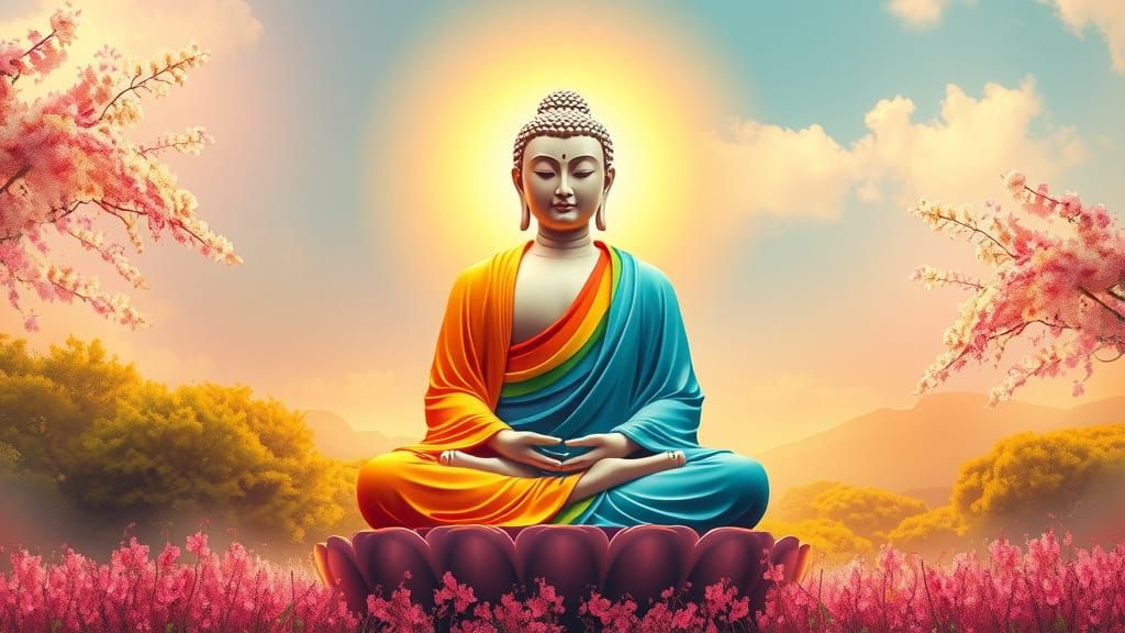 Buddha Brother I - Rainbow Buddha Radiates LGBT Unity and Se...