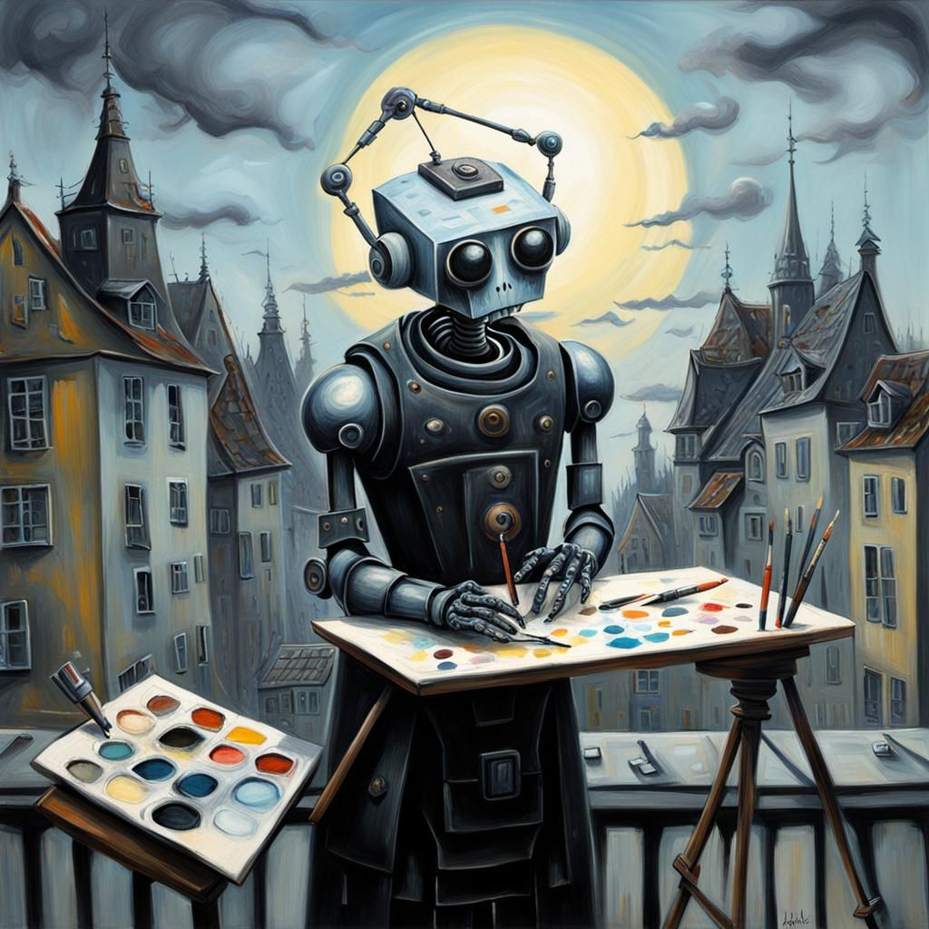 Robot paintig - AI Generated Artwork - NightCafe Creator