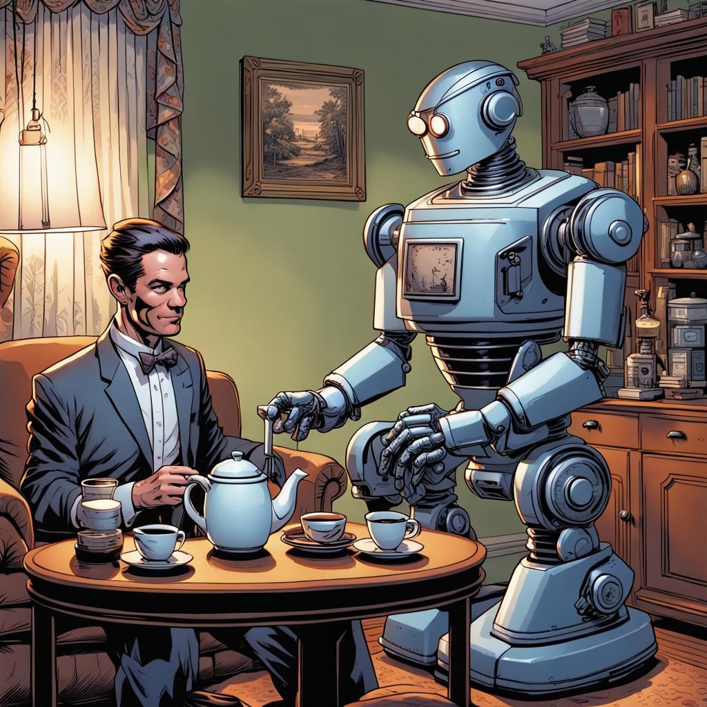 Robot Butler - AI Generated Artwork - NightCafe Creator