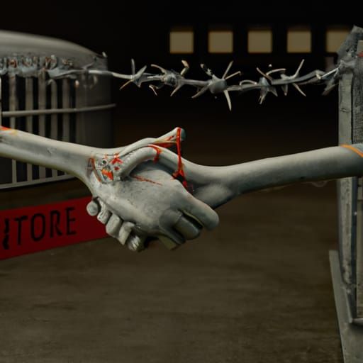 real Handshake with barbed wire and real blood a lot of cuts and pain ...