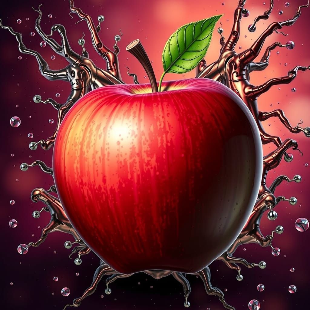 Apple - Surreal 3D Apple Concept Art in Vibrant Cinematic S...