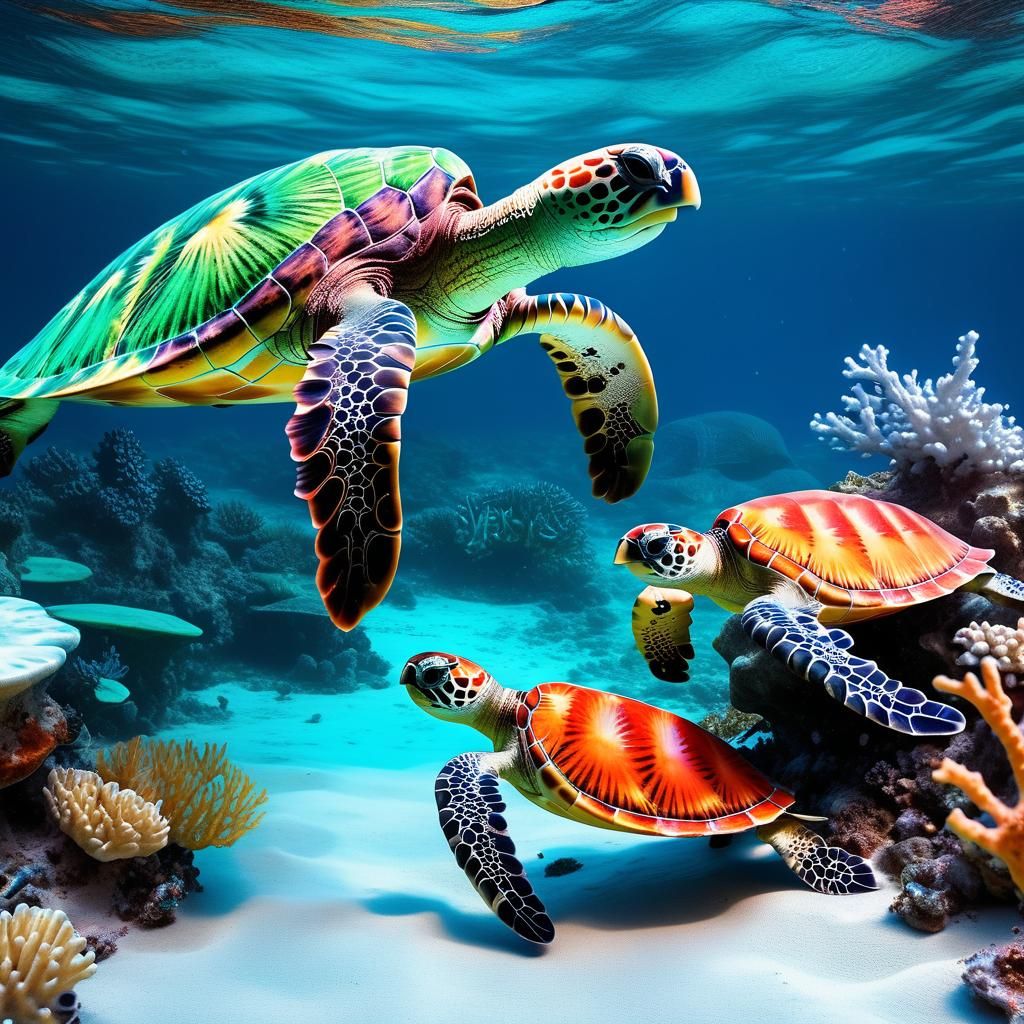 Sea Turtles - AI Generated Artwork - NightCafe Creator