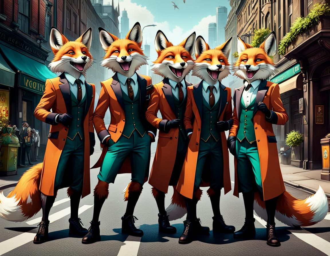 Just Some Fancy Foxes - AI Generated Artwork - NightCafe Creator