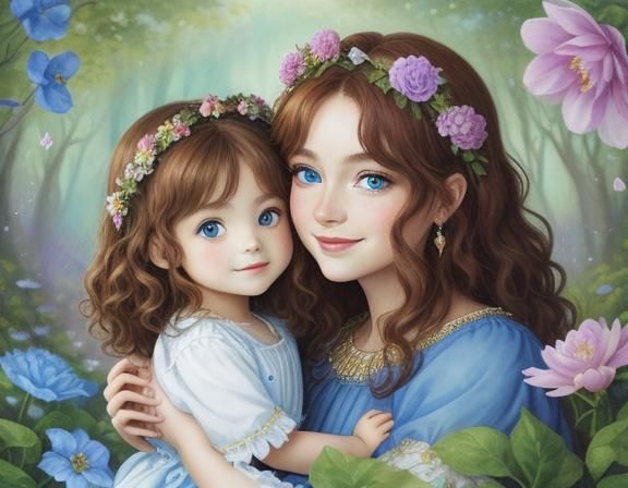 Mother and daughter - AI Generated Artwork - NightCafe Creator