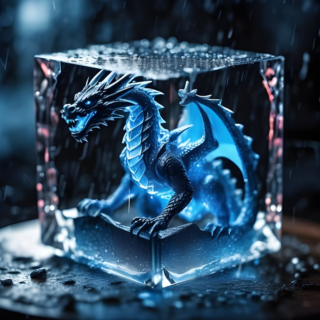 Blue Dragon Cube - AI Generated Artwork - NightCafe Creator