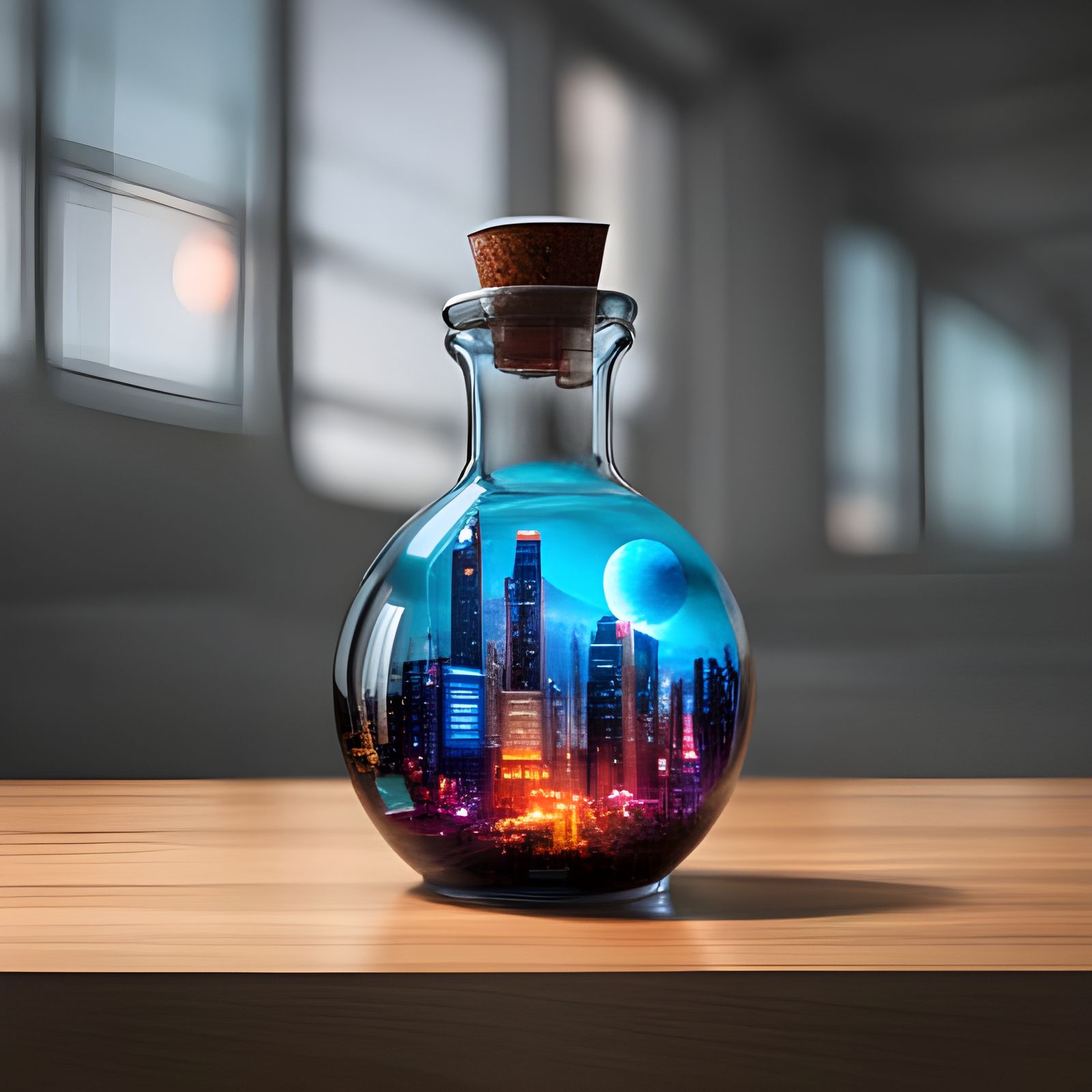 city in a bottle - AI Generated Artwork - NightCafe Creator