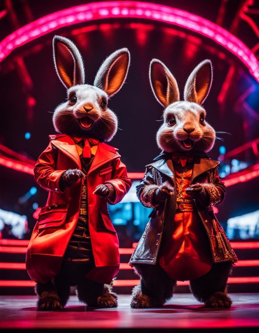Rabbits Singing on Stage - AI Generated Artwork - NightCafe Creator
