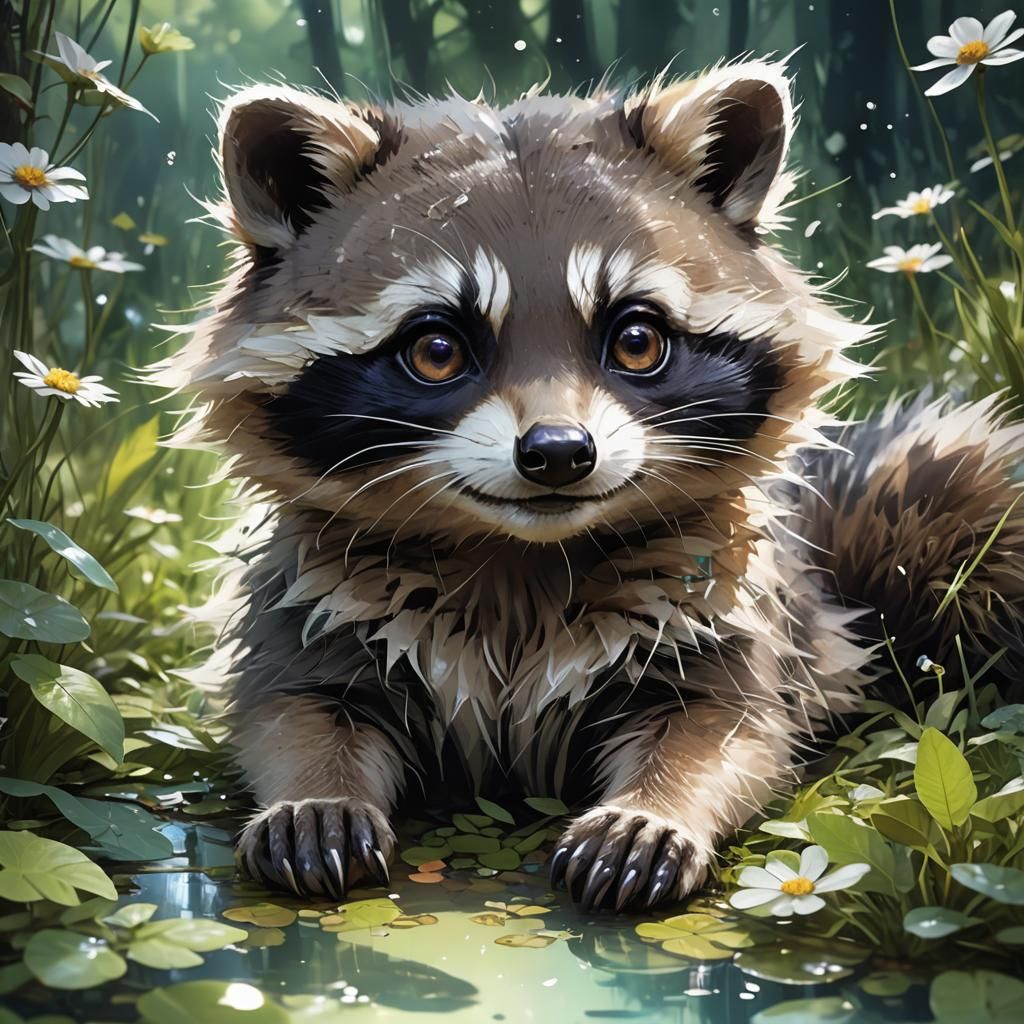 Cute racoon - AI Generated Artwork - NightCafe Creator