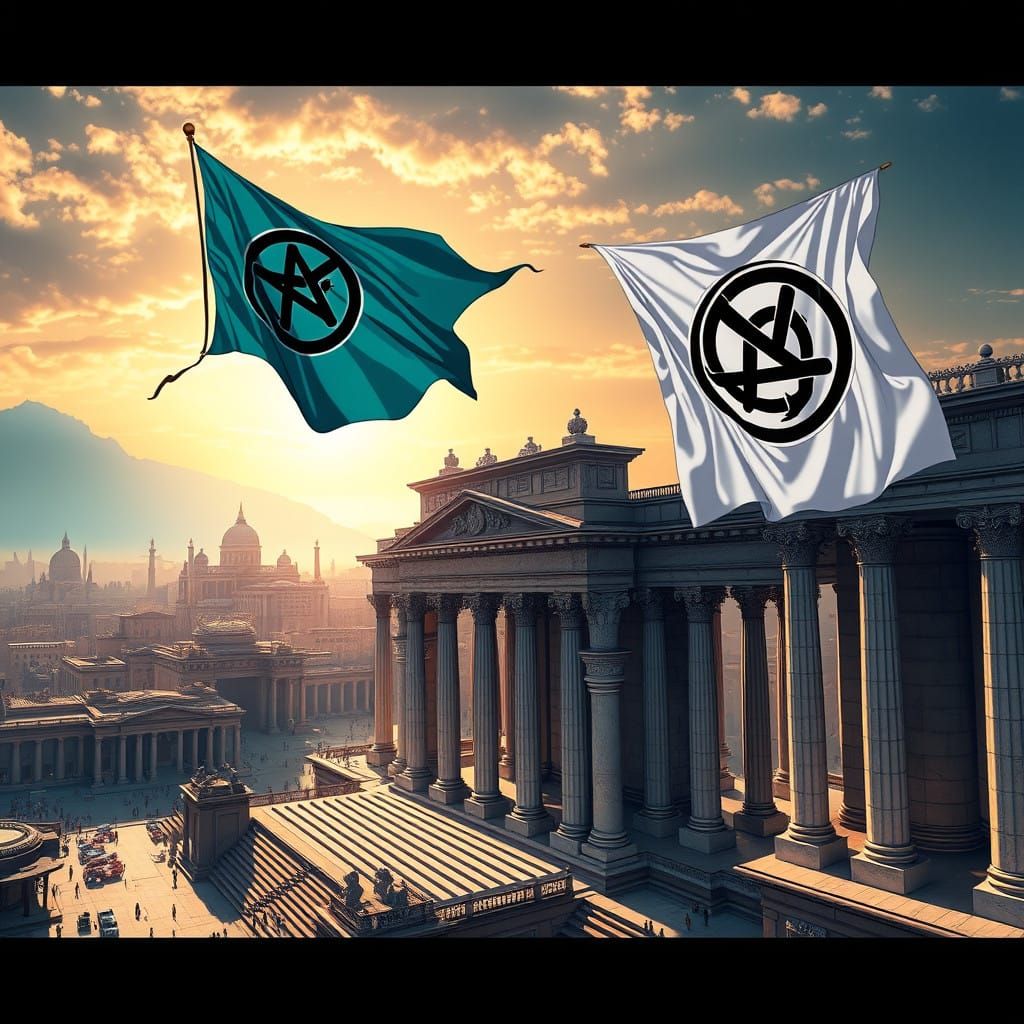 Epic Futuristic Metropolis Inspired by Ancient Rom... - AI Art