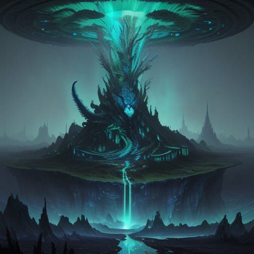 Colossal Subterranean Dragon - Dark Futuristic Dragon in Bio...