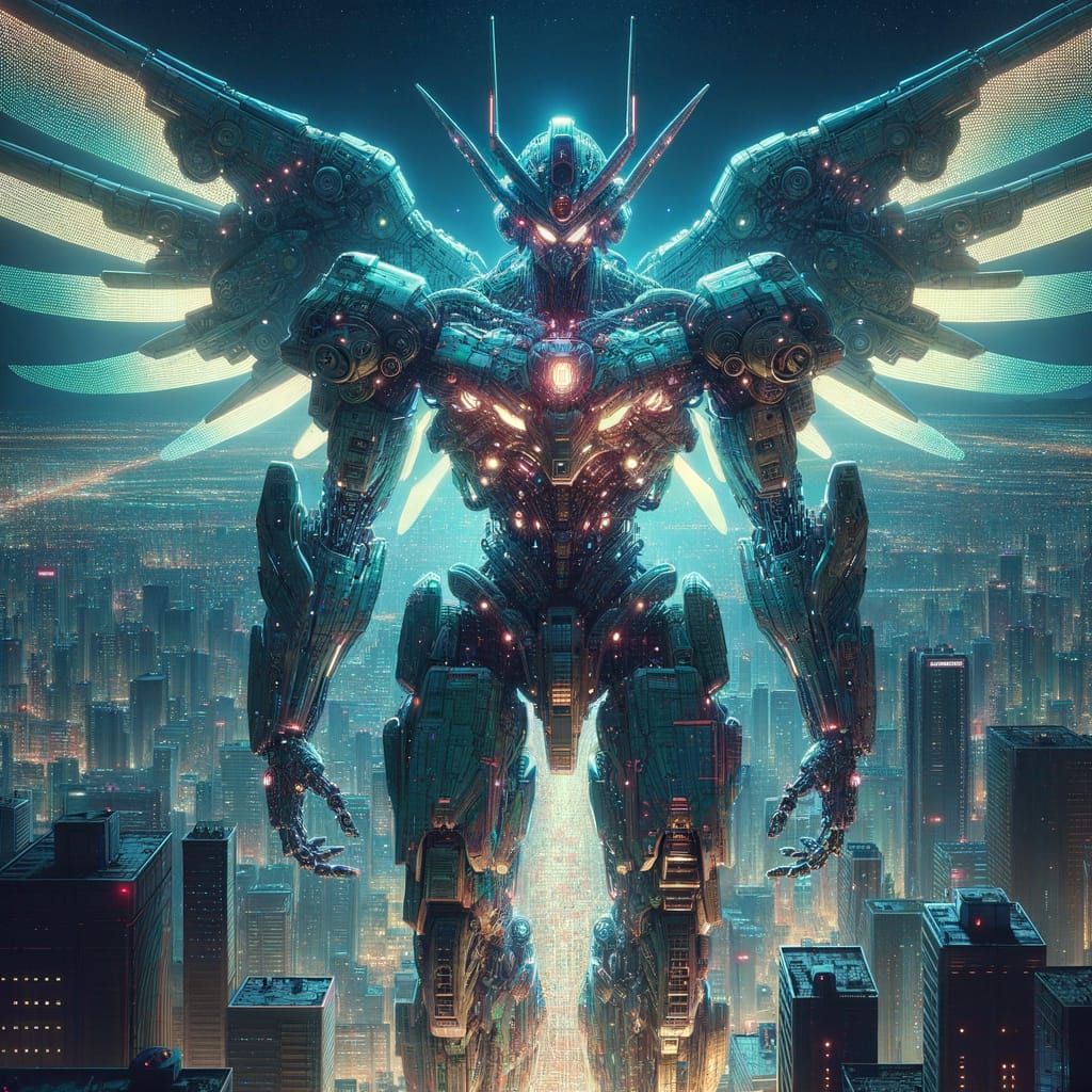 Mecha guardian angel - AI Generated Artwork - NightCafe Creator