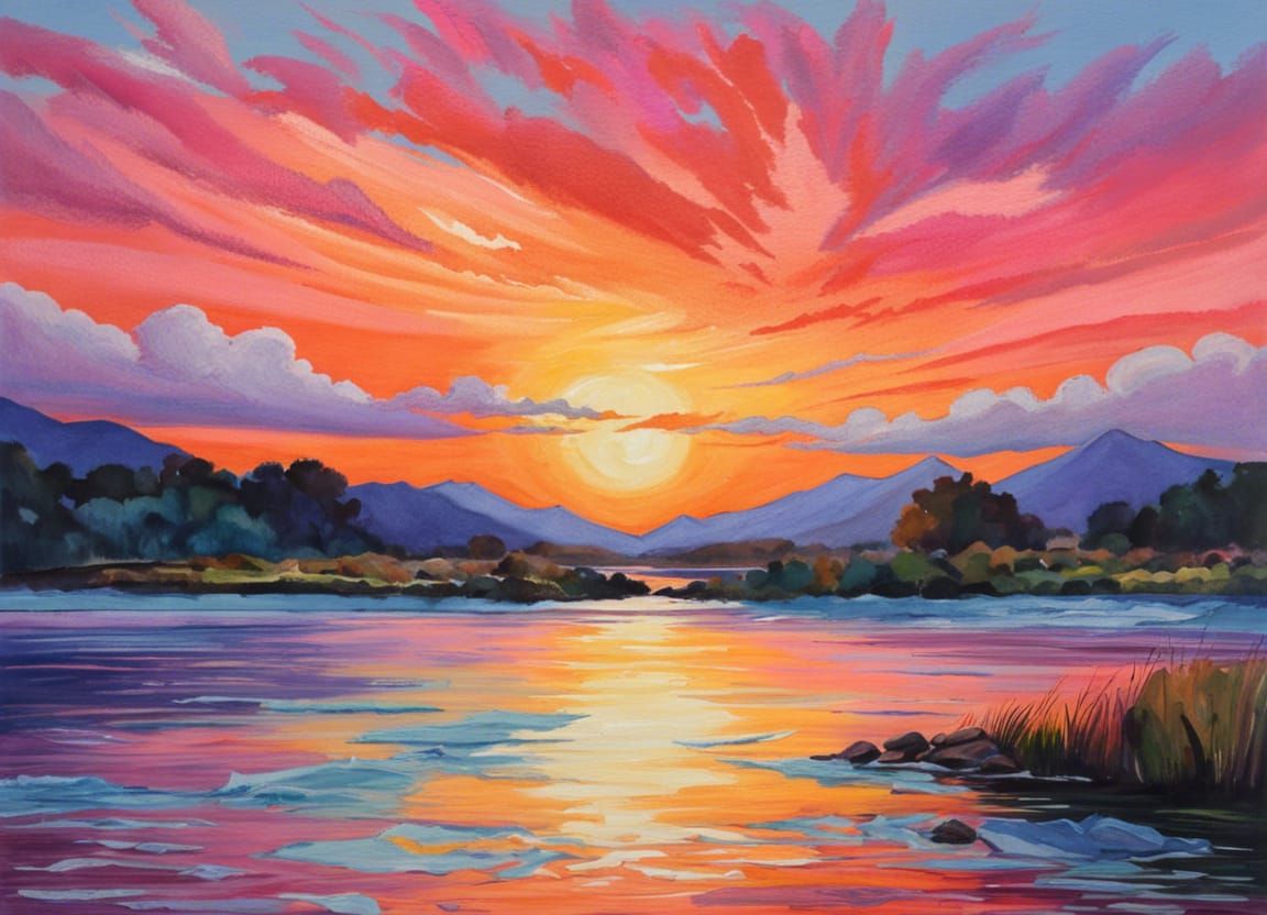 A beautiful sunset - AI Generated Artwork - NightCafe Creator