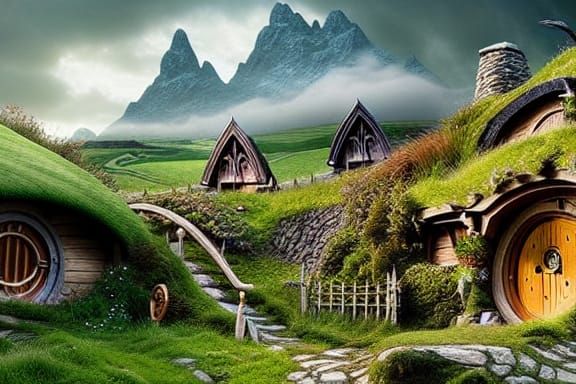 Iconic Hobbit Village - AI Generated Artwork - NightCafe Creator