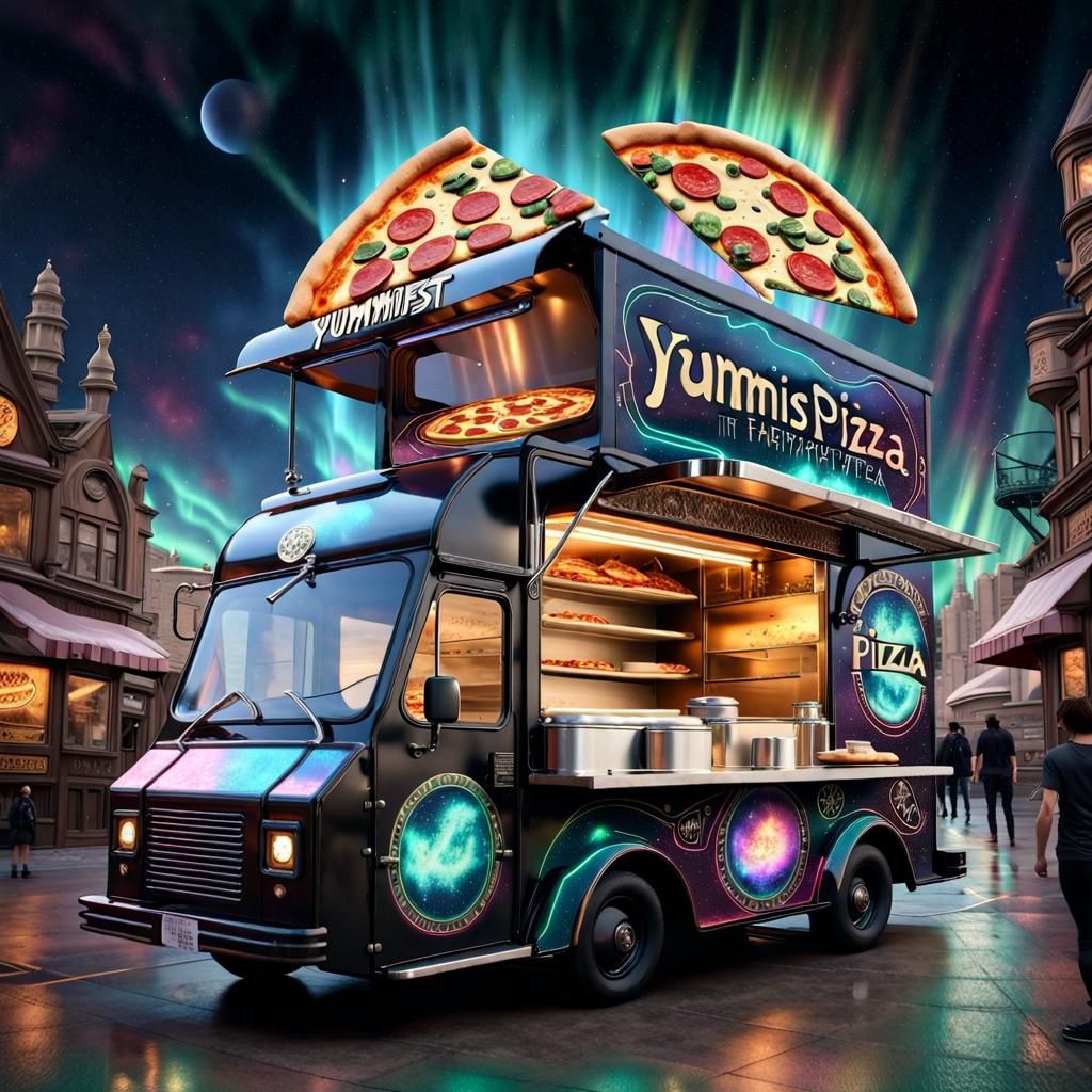 Futuristic Food Truck Pizza - AI Generated Artwork - NightCafe Creator