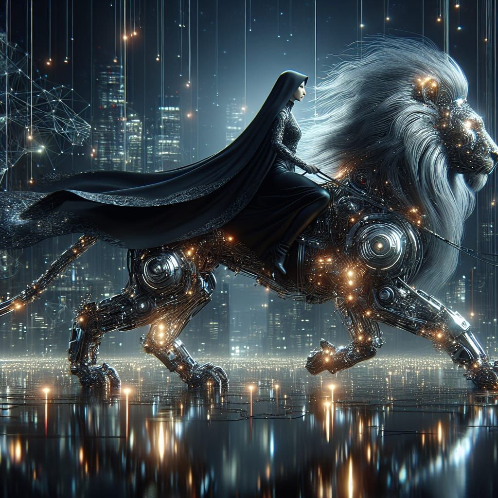 Cyborg Lion Pet - AI Generated Artwork - NightCafe Creator