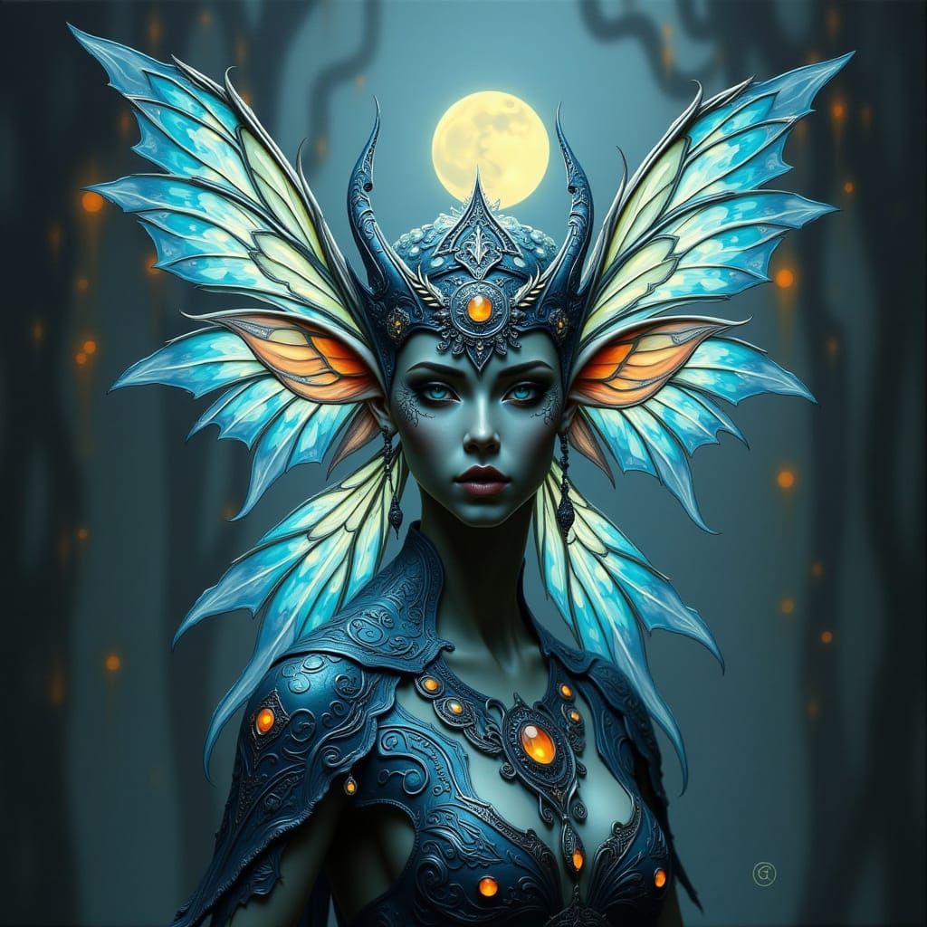 criatura fantastica - Ethereal Fairy Elf with Iridescent Aur...