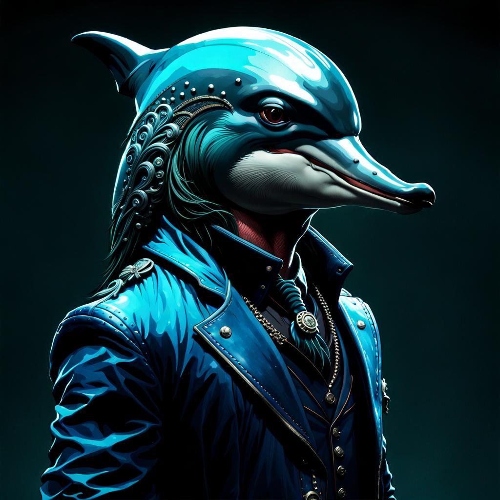 Gangster Dolphin - AI Generated Artwork - NightCafe Creator