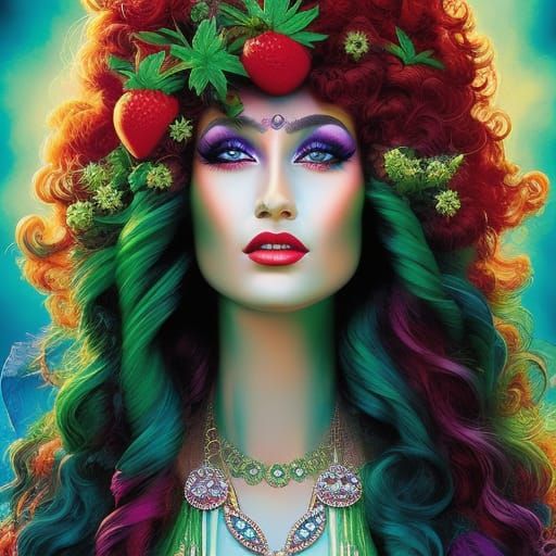 Strawberry Shortcake as a Marijuana Goddess - AI Generated Artwork ...