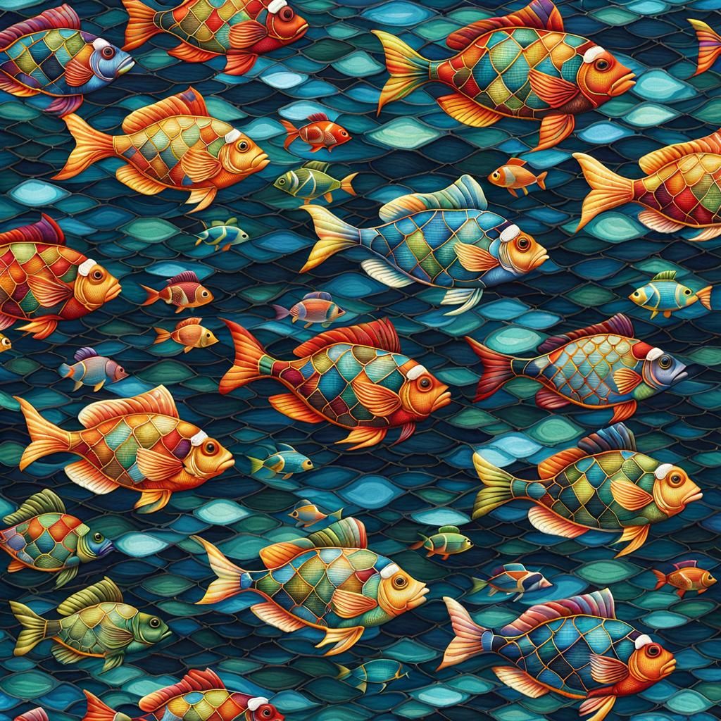 Fish plaid - AI Generated Artwork - NightCafe Creator