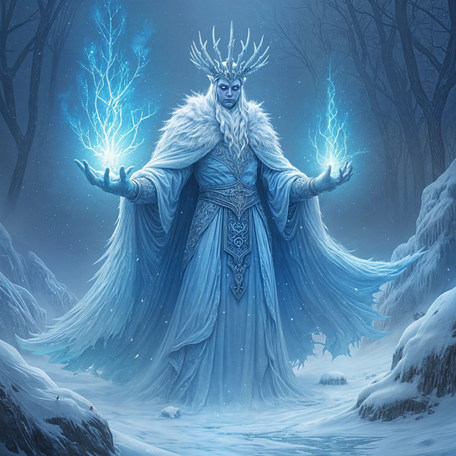 Majestic Ice Mages in Winter's Heart Unite as Anci... - AI Art