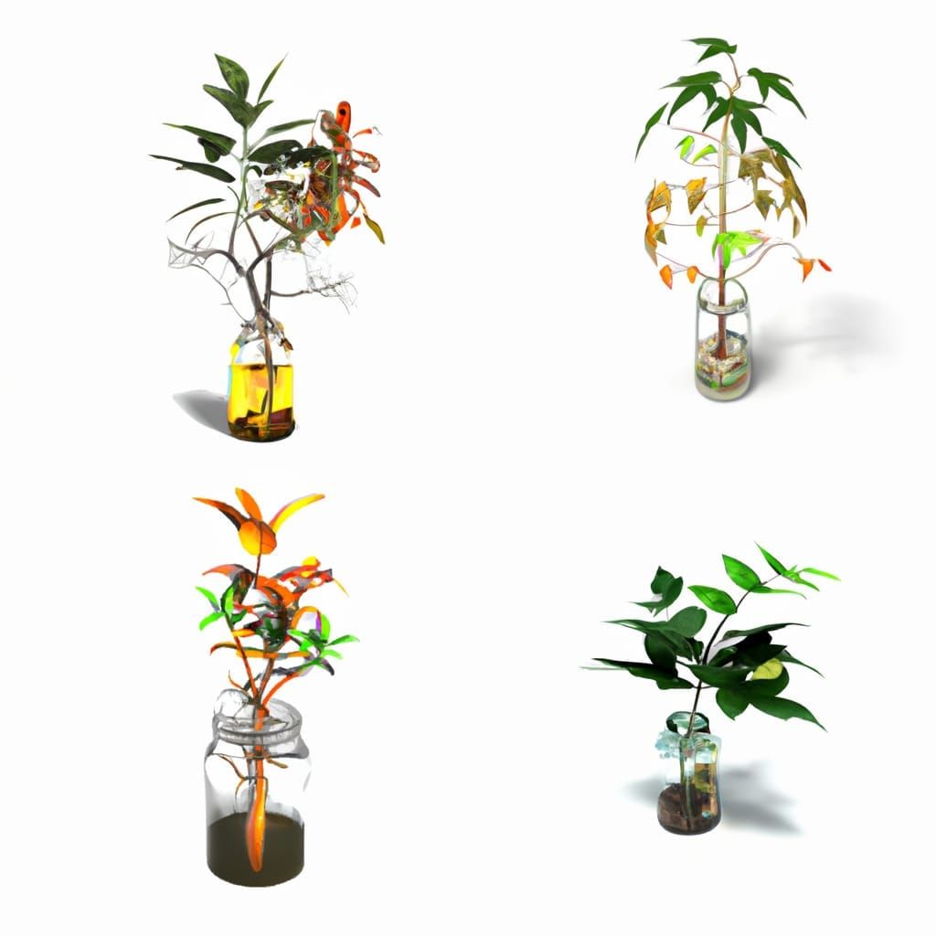 plant in a glass jar 3D shading 3Delight shadow depth finalRender - AI ...