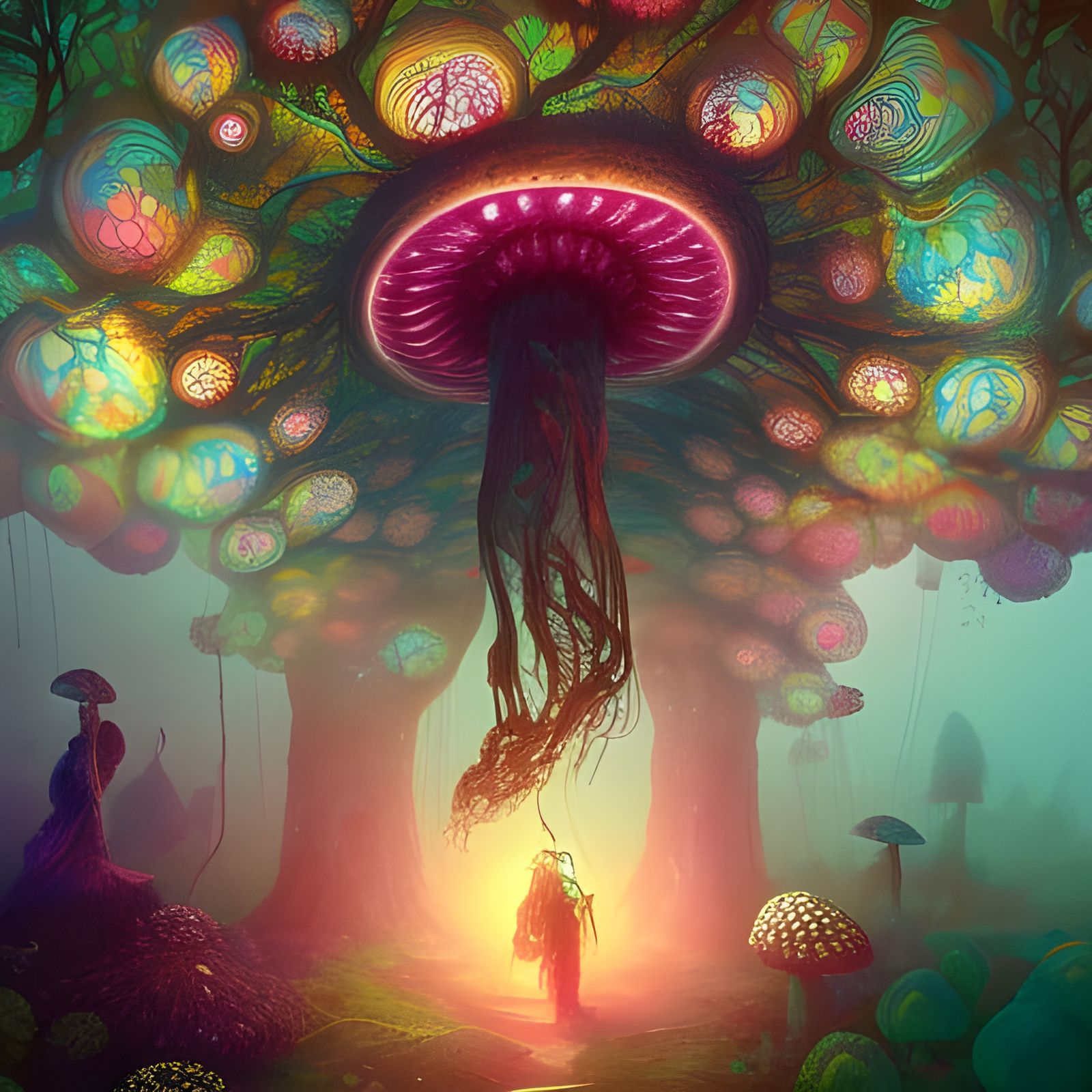 Mushroom Altar - AI Generated Artwork - NightCafe Creator