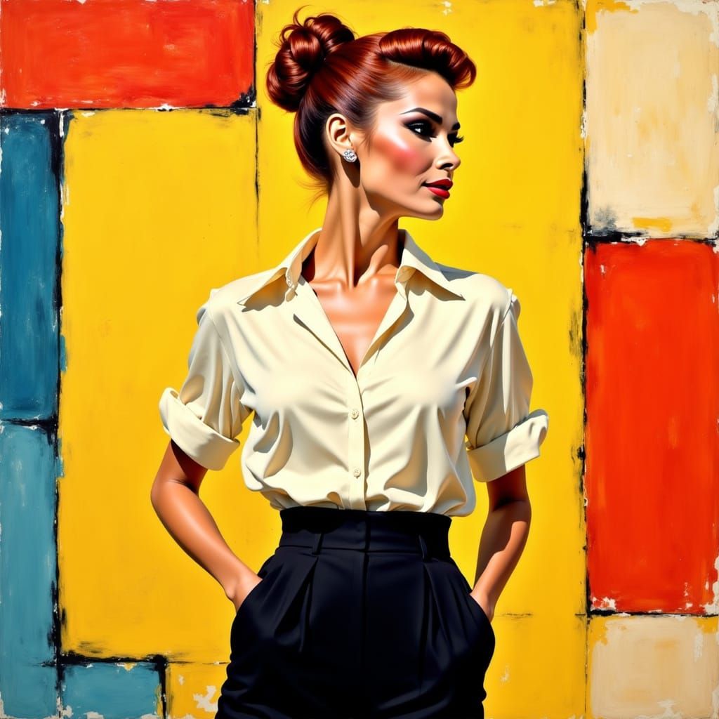 Patterns - Venezuelan Woman in Expressionist Palette Knife P...