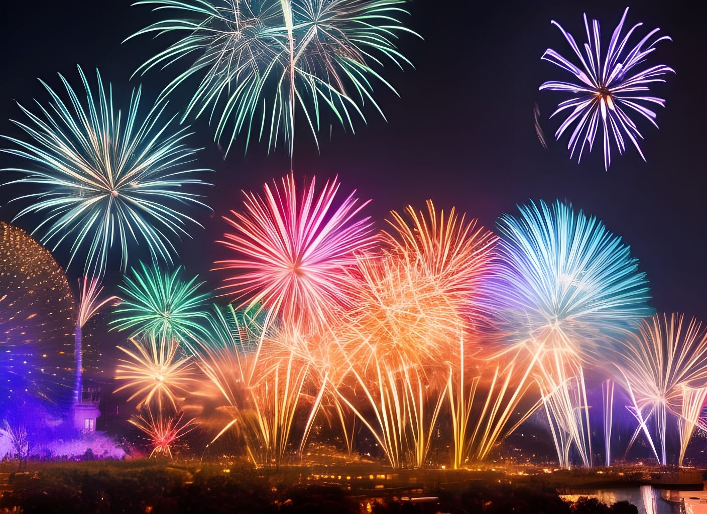 Fireworks Celebration - AI Generated Artwork - NightCafe Creator