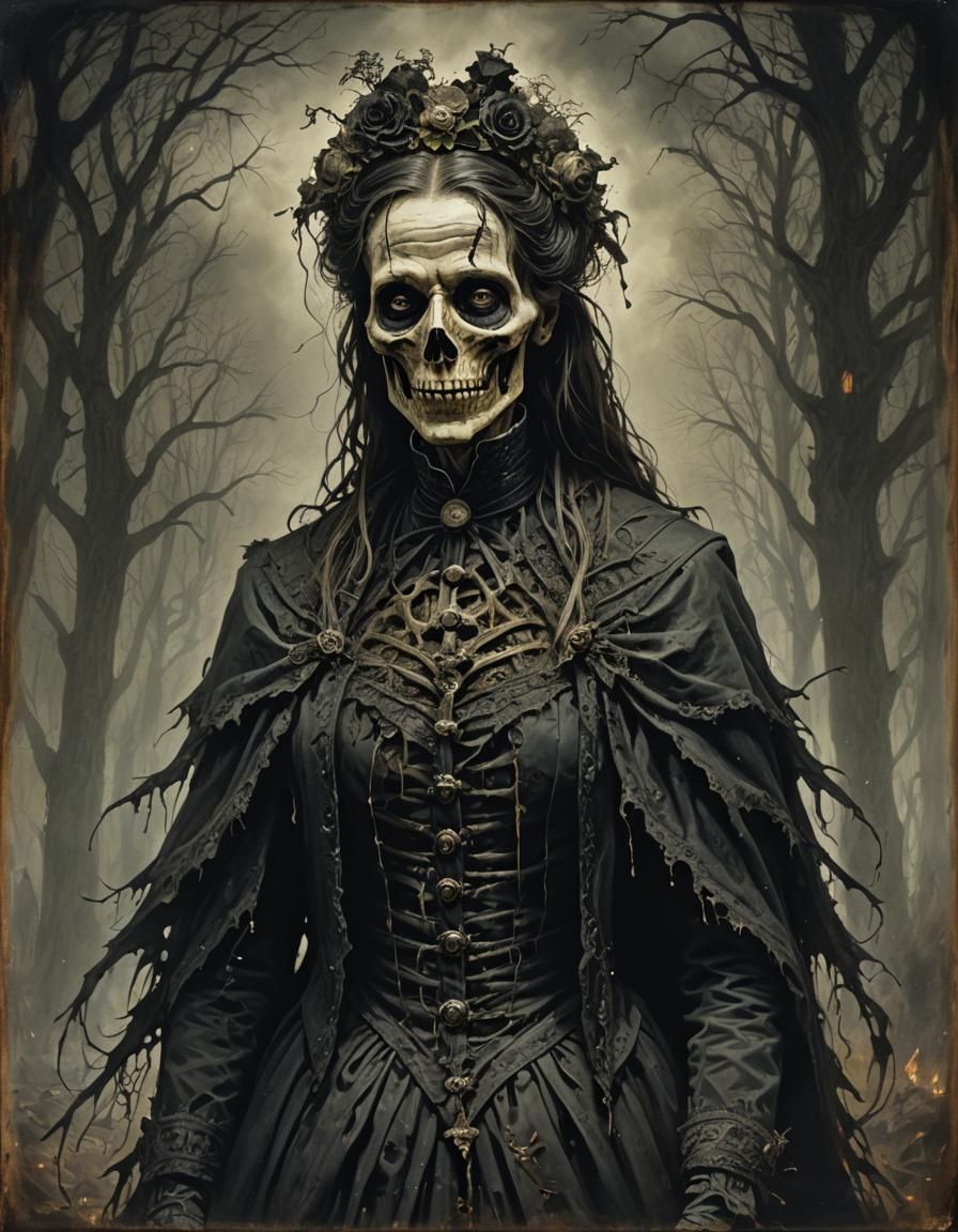dark victorian portrait funeral post mortem rotting horror - AI ...