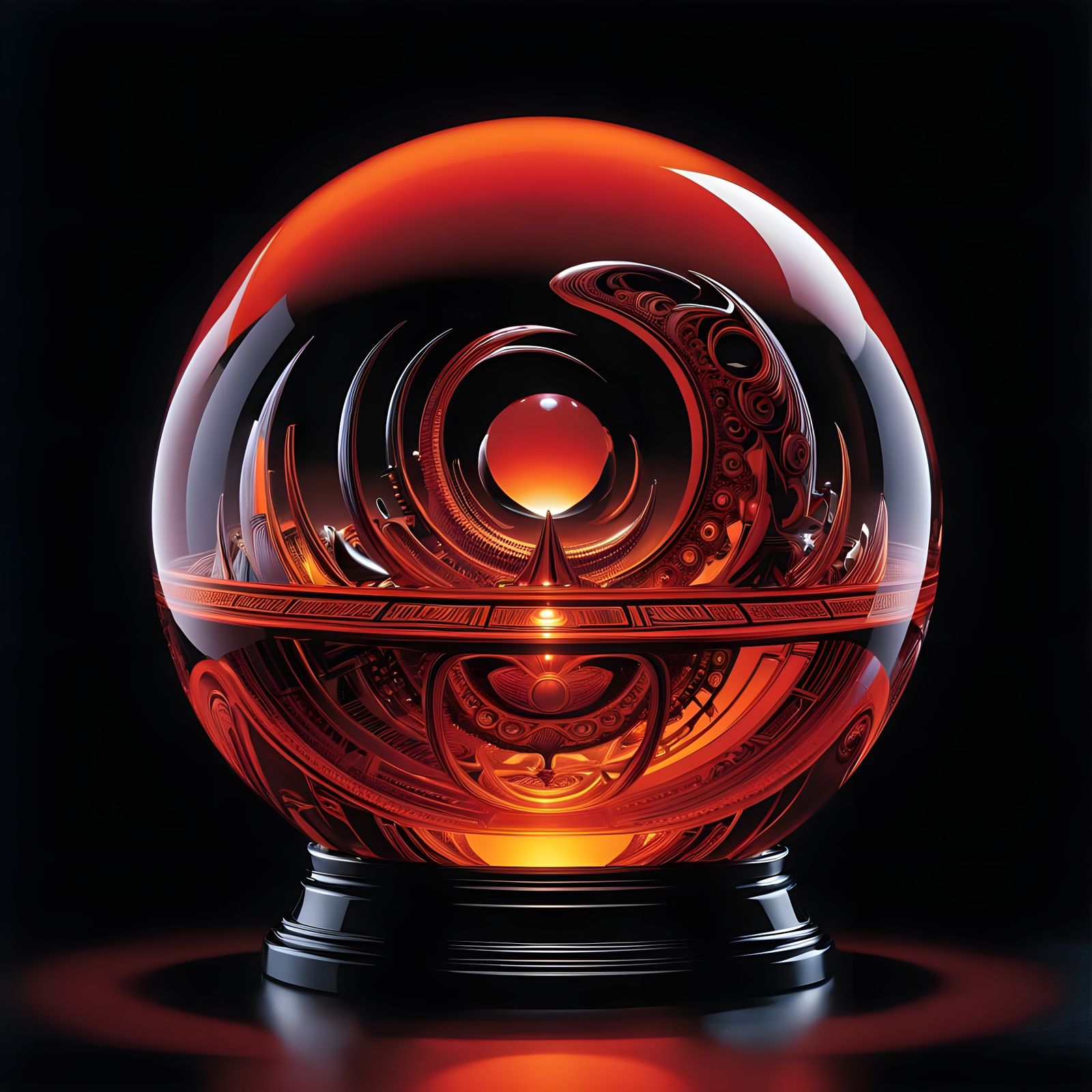 Vibrant Crystal Orb on Dark Background - AI Art