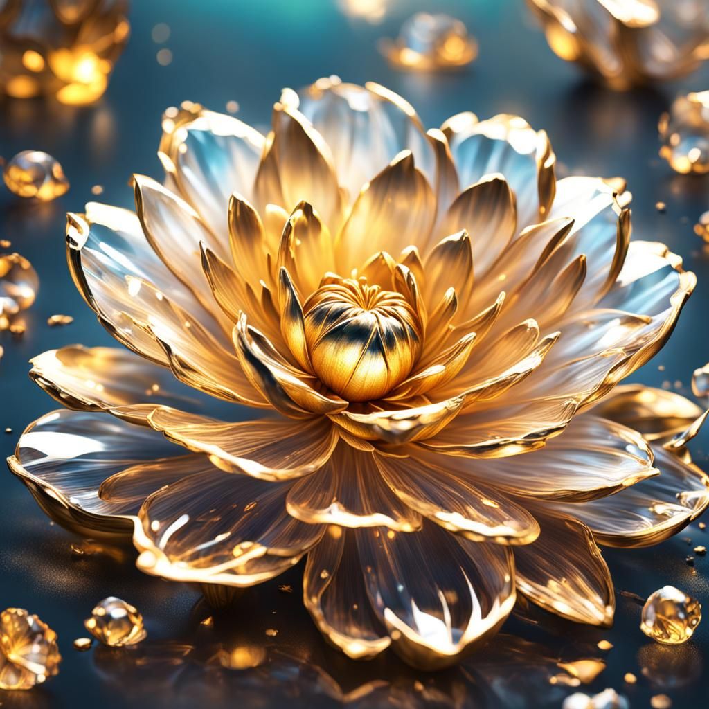A gold flower - AI Generated Artwork - NightCafe Creator
