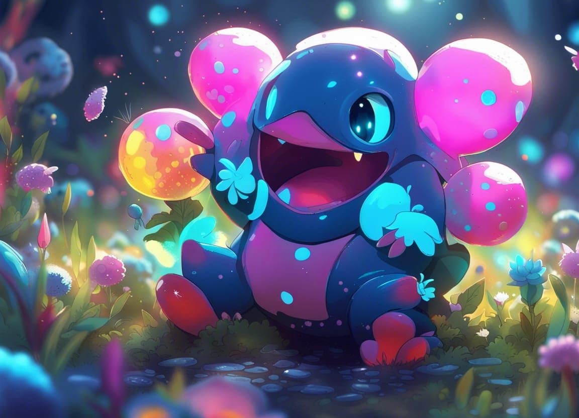 "cute tiny pokemon creature!!! Flowers!! Cosmic aura!!", hyperdetailed ...