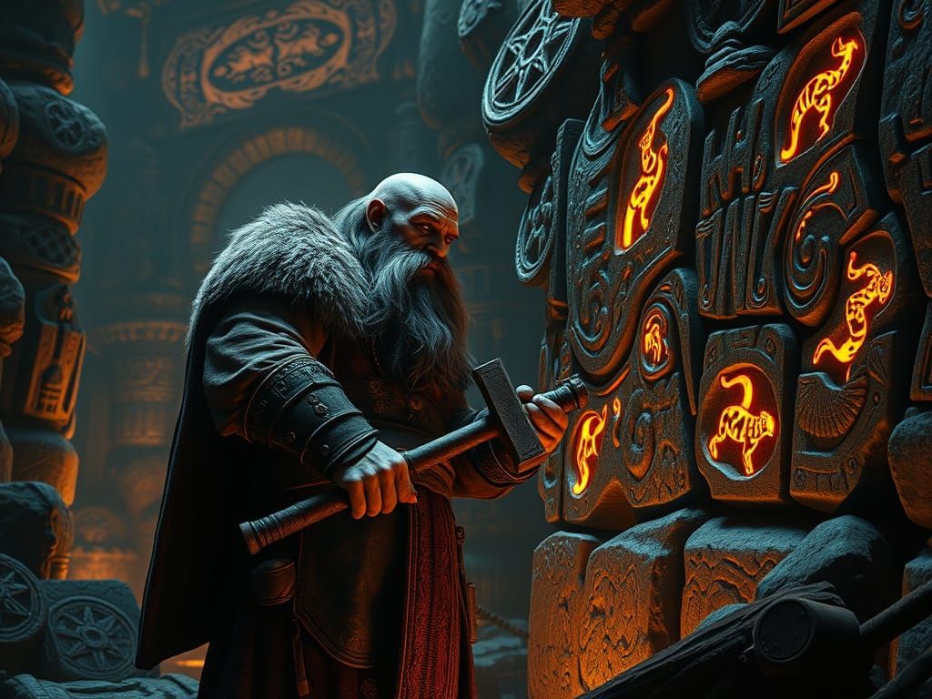 A mysterious dwarven rune carver - Mysterious Dwarven Rune C...