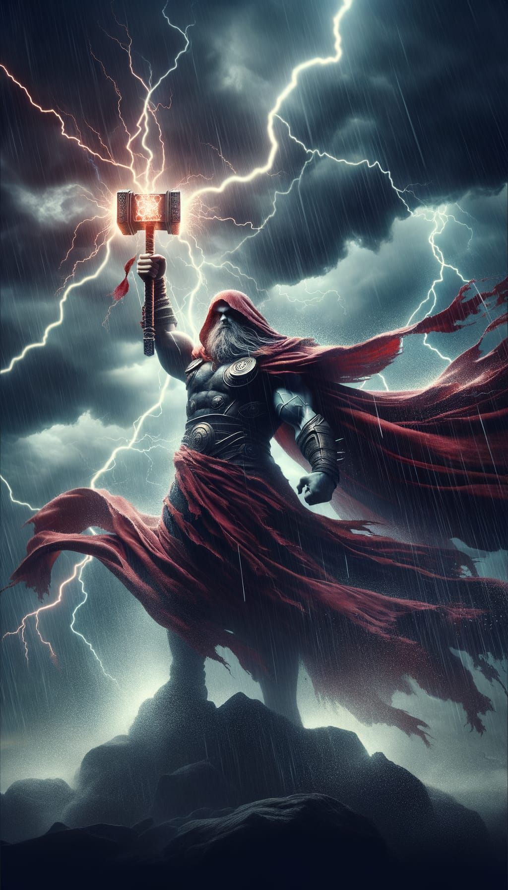 Thor Calling the Lightning! - AI Generated Artwork - NightCafe Creator