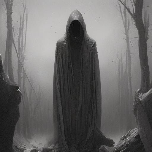 Hooded alien creature - AI Generated Artwork - NightCafe Creator