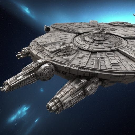 Millennium Falcon YT-1300F light freighter 4 - AI Generated Artwork ...
