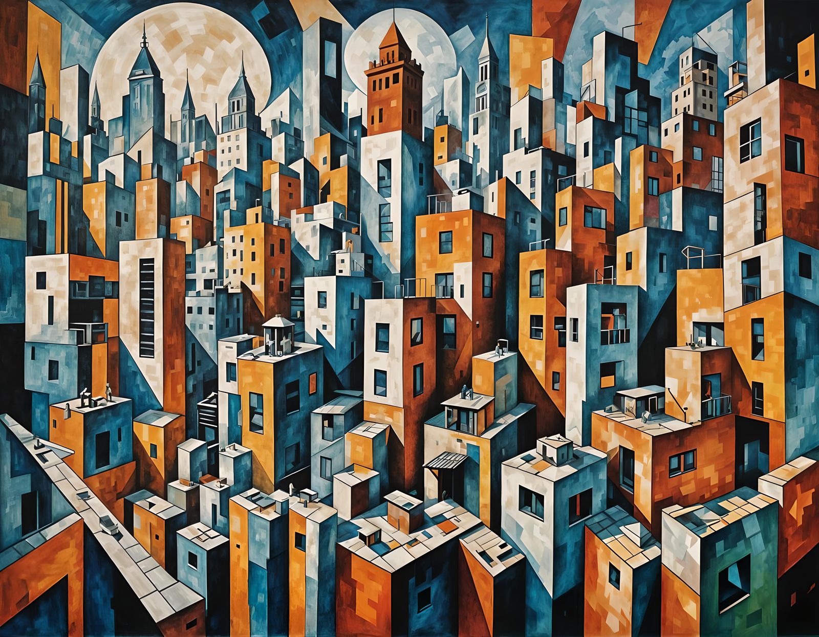 cubist cityscape - AI Generated Artwork - NightCafe Creator
