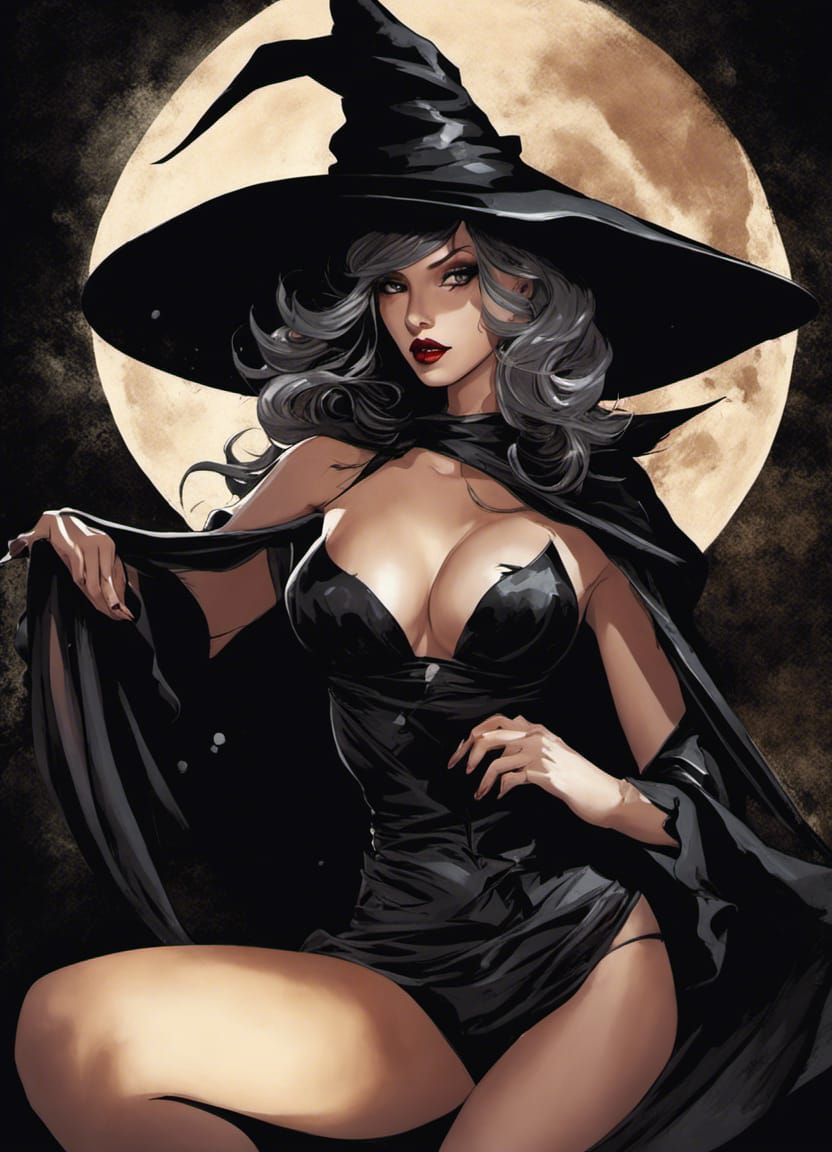 Pin-Up Shadow Witch - AI Generated Artwork - NightCafe Creator