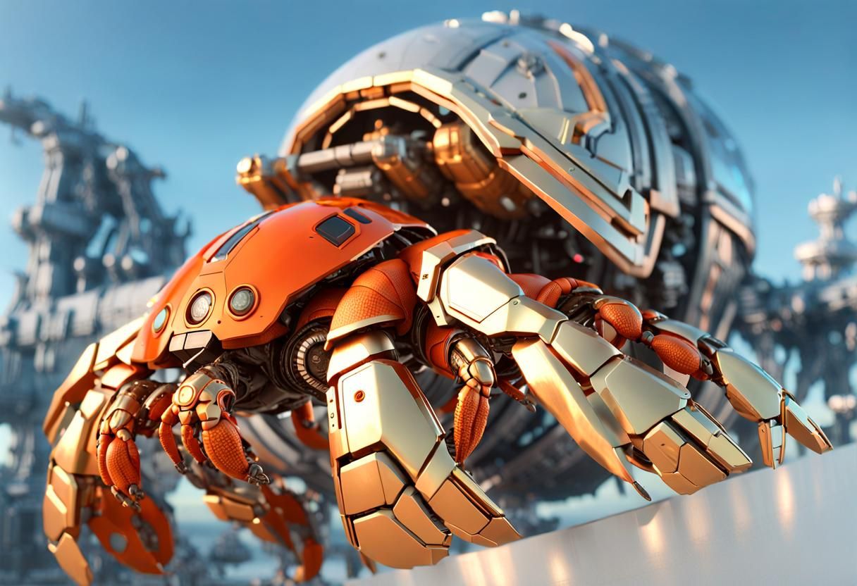 Robot Hermit Crab - AI Generated Artwork - NightCafe Creator
