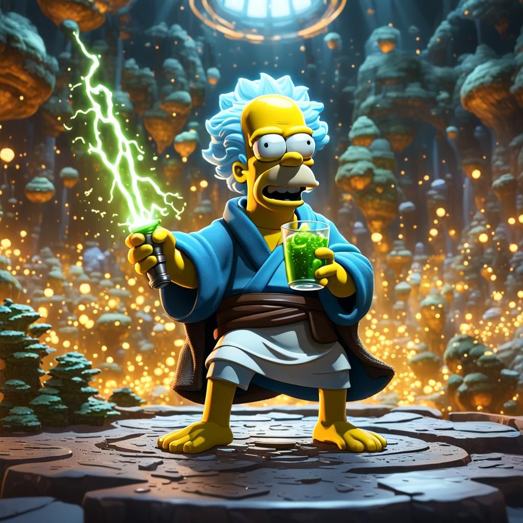 Mashup homer simpson with yoda ? - AI Generated Artwork - NightCafe Creator