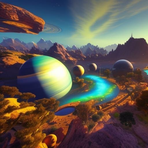the planets aetherpunk - AI Generated Artwork - NightCafe Creator