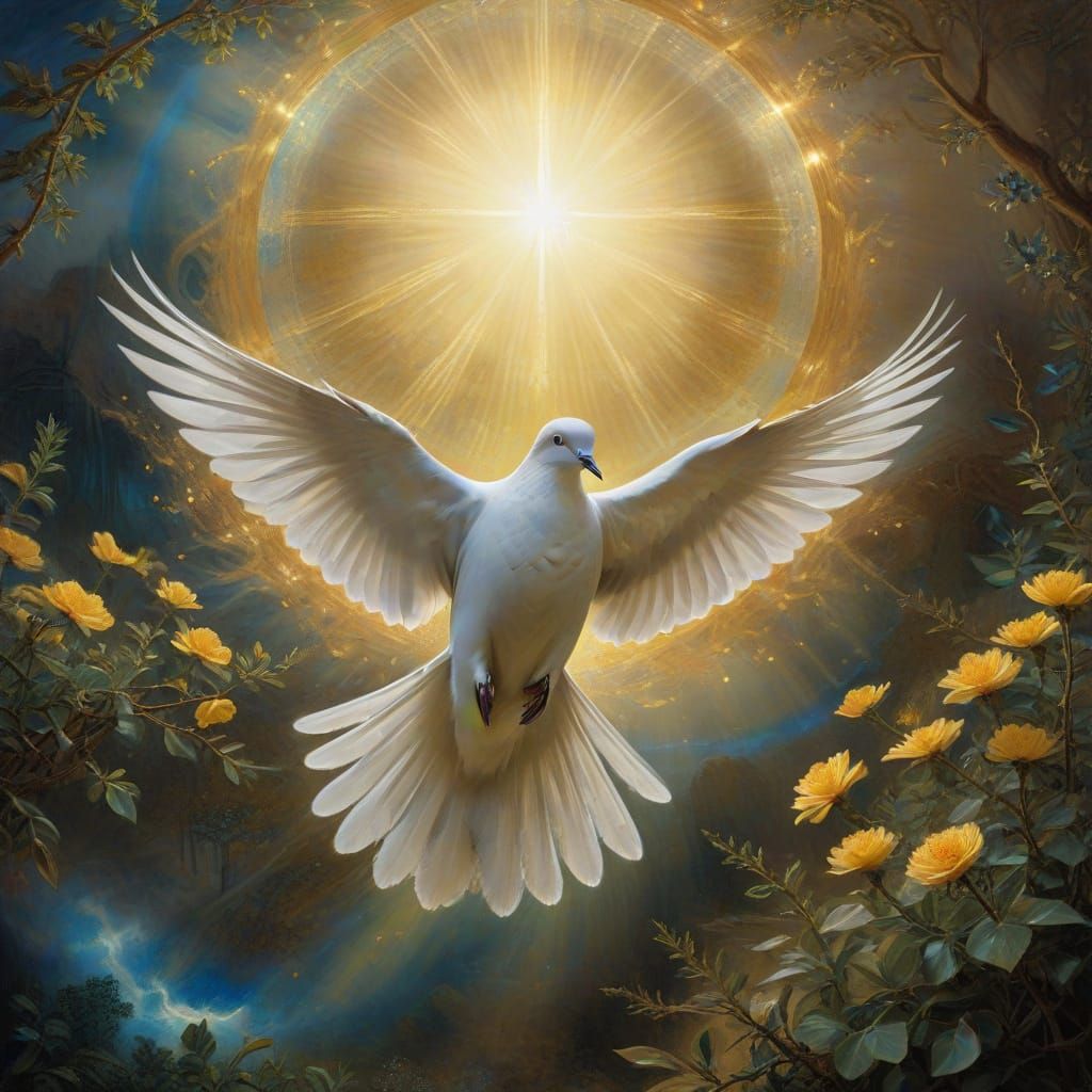 White Dove. - Majestic Dove in Ethereal Radiance